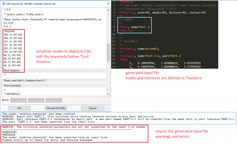Warnings on keywords when importing input file to ABAQUS – Dorothy's ...
